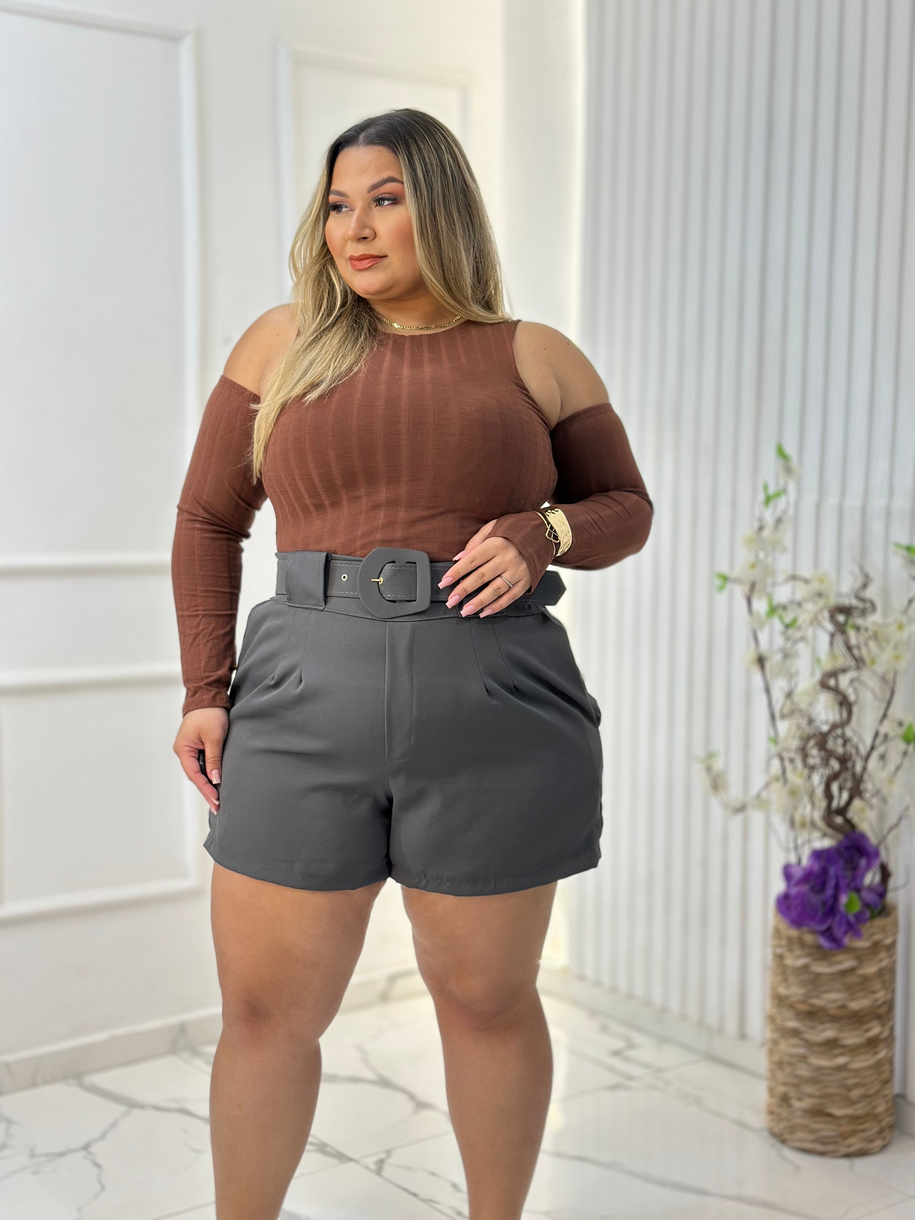 Bory Cavado Regata Com Manga Caida Plus Size | Delia Modas 90