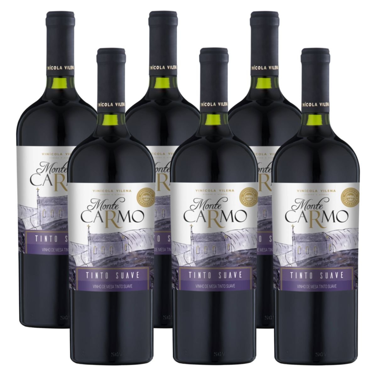 Vinho Tinto Suave Monte Carmo 1L - Caixa 6 | Adega R2