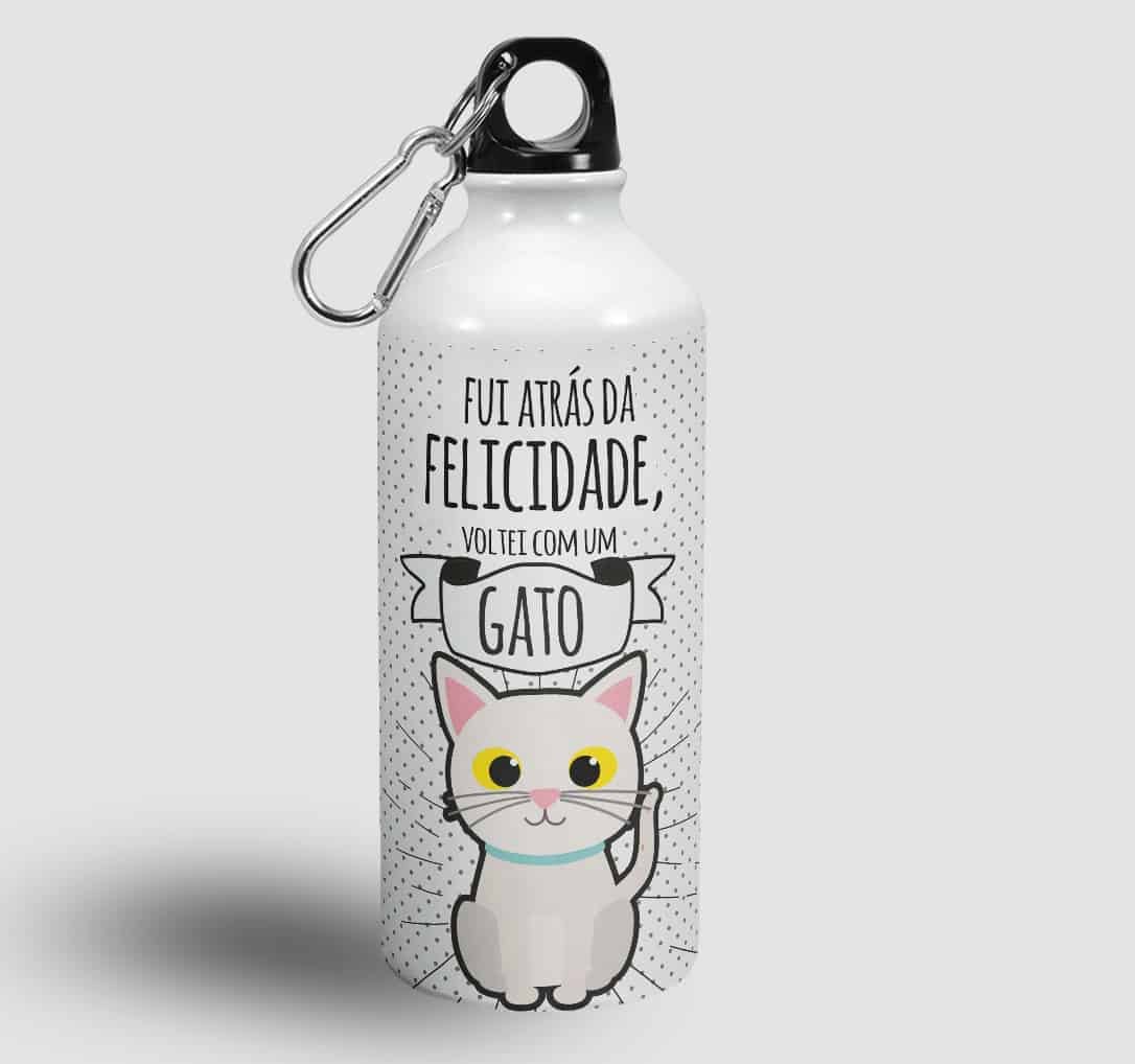 Garrafa Personalizada Gato Branco | Pot Pet