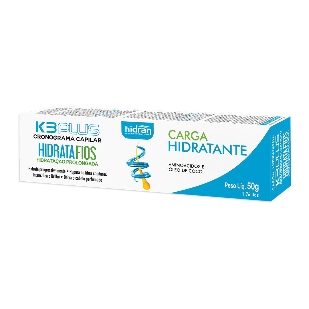 Carga Hidratante K3 Plus Hidrata Fios 50g | Hidran Cosméticos