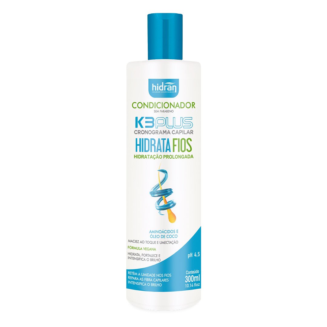 Condicionador K3 Plus Hidrata Fios 300ml | Hidran Cosméticos