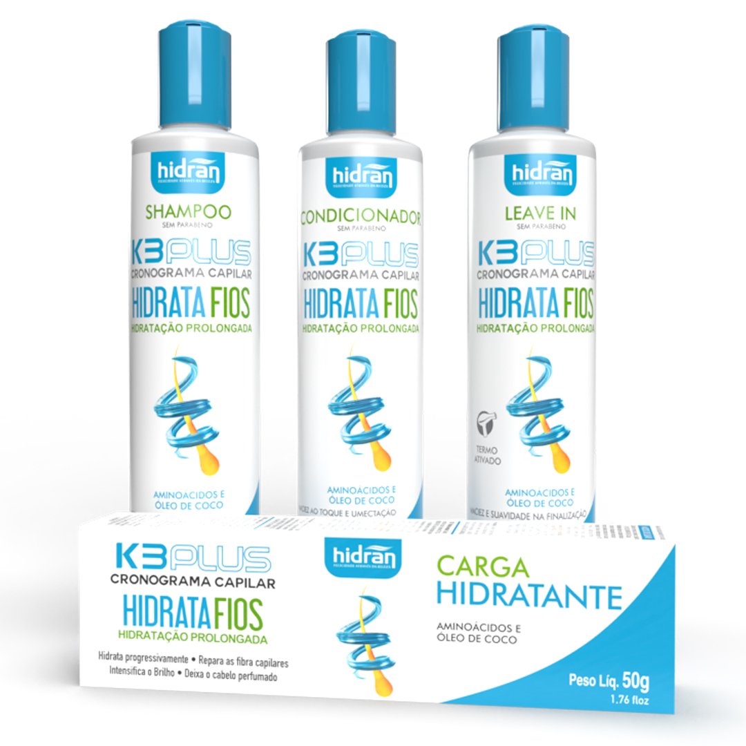 Kit K3 Plus Explosão Hidrata Fios | Hidran Cosméticos