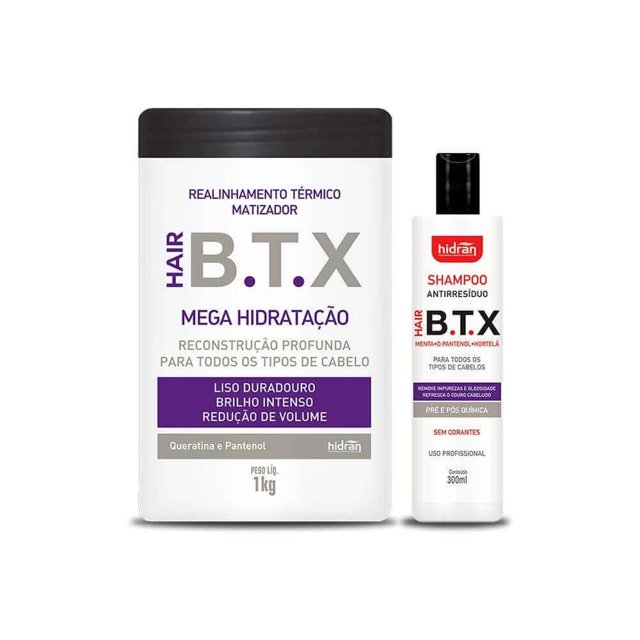 Kit Botox Capilar Hair B T X Matizador Sem Formol Hidran Cosméticos