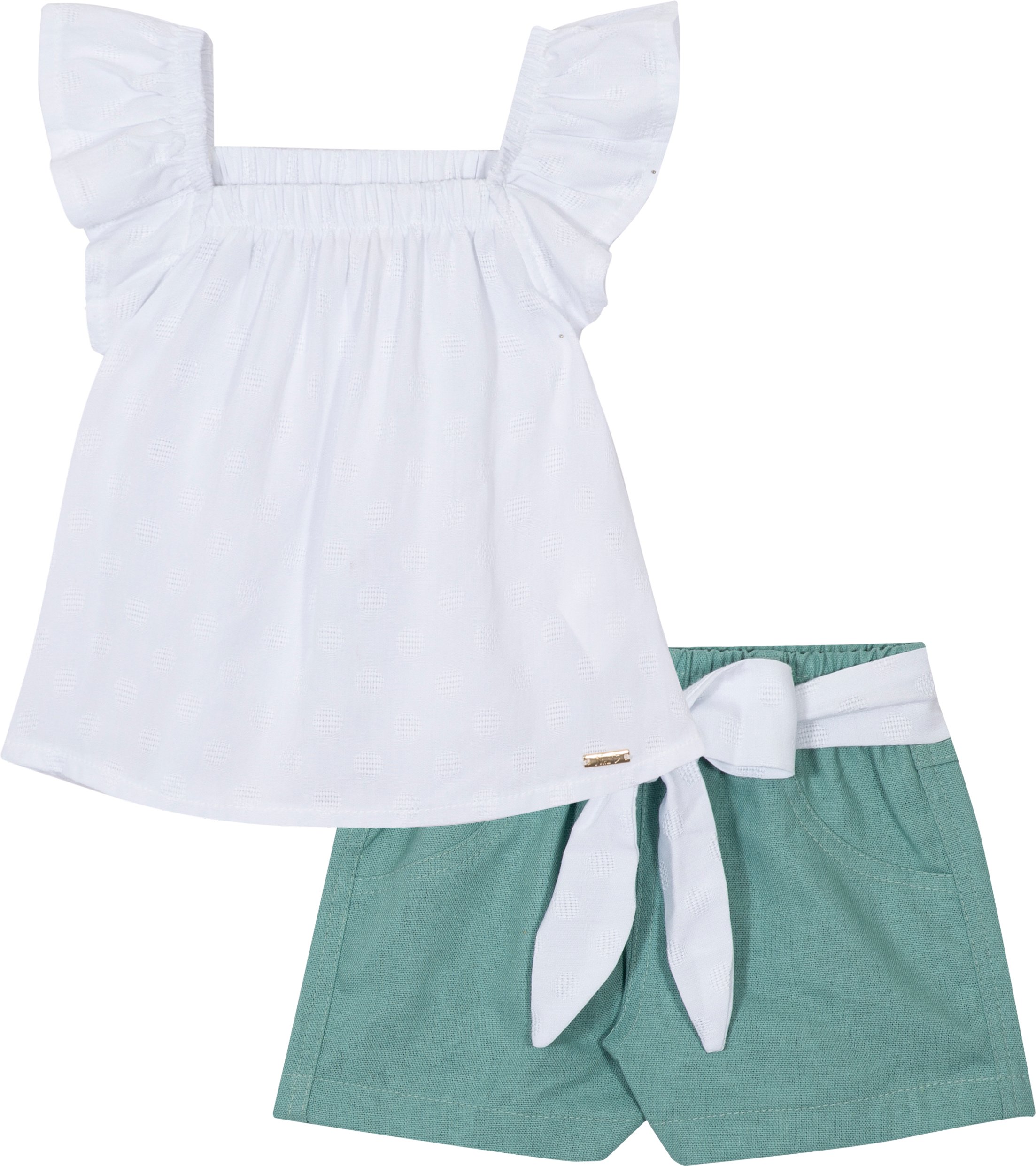 Conjunto Bata e Shorts White e Green - Nini Bambini | Gente que Cresce ...