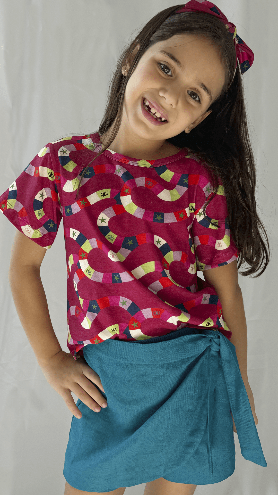 Short Saia Infantil Menina Linho Blu | Das Meninas Infantil