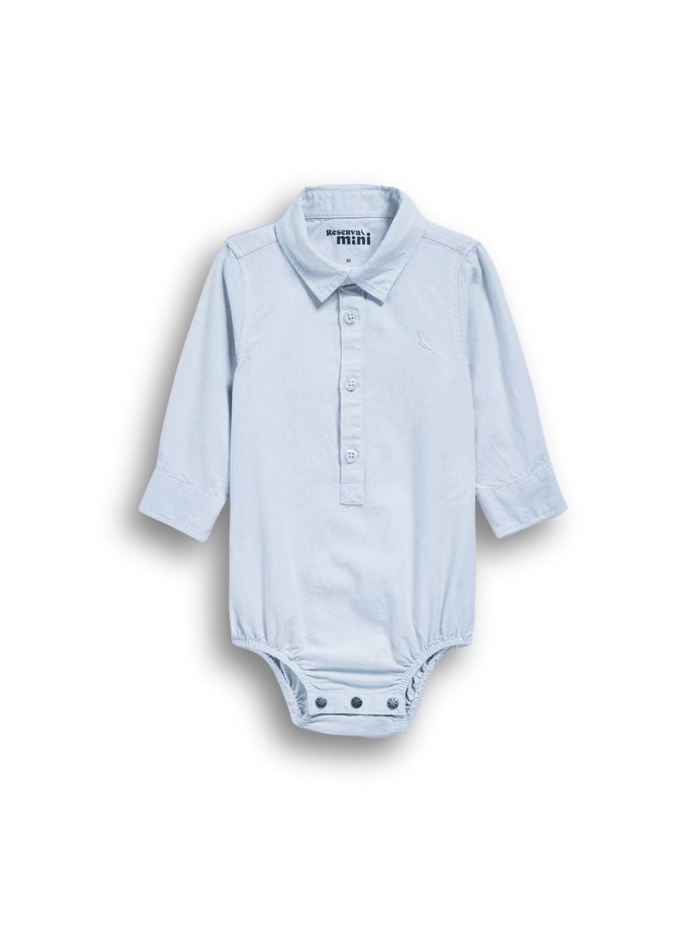 Body Camisa Bebê M Longa Azul Claro Reserva Mini | Boys Concept