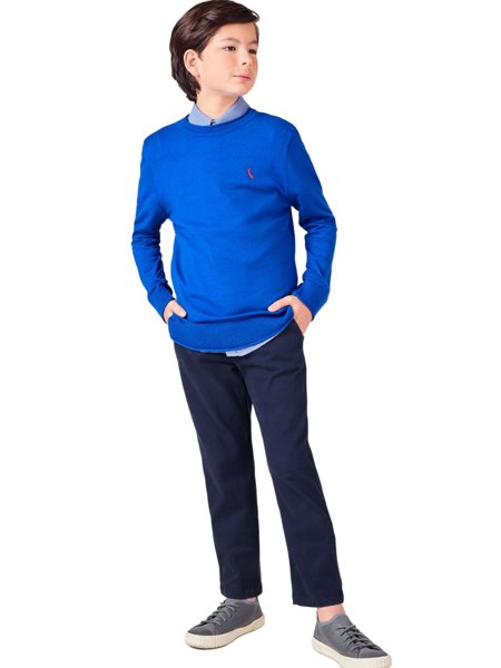 Suéter Reserva Mini Infantil Logo Peito Azul Royal | Boys Concept