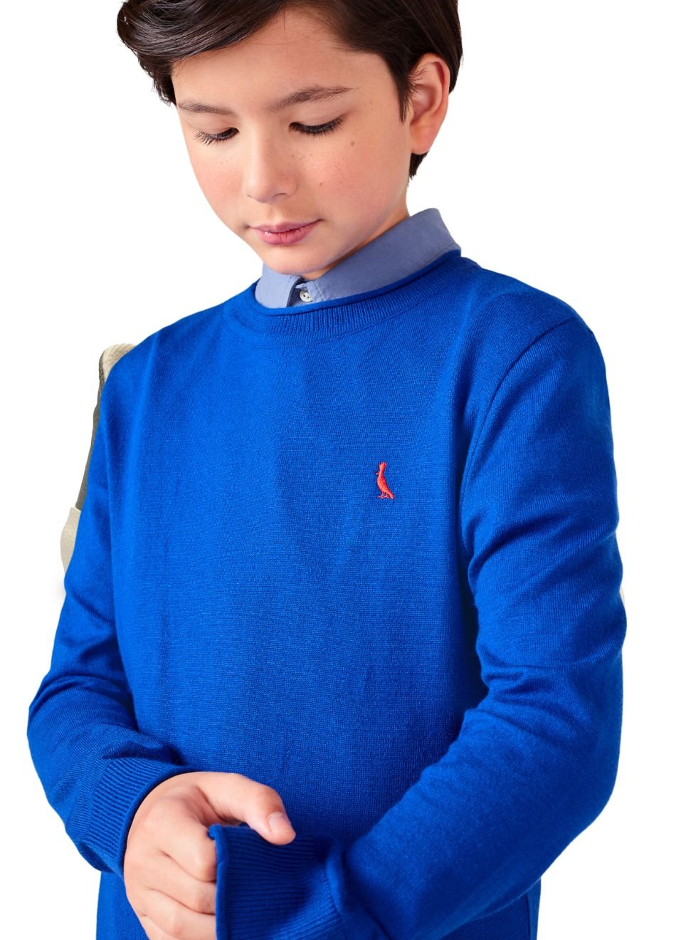 Suéter Reserva Mini Infantil Logo Peito Azul Royal | Boys Concept