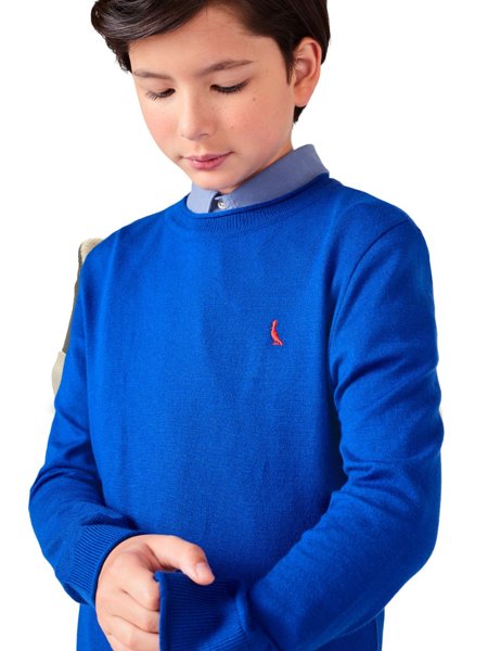 Suéter Reserva Mini Infantil Logo Peito Azul Royal | Boys Concept