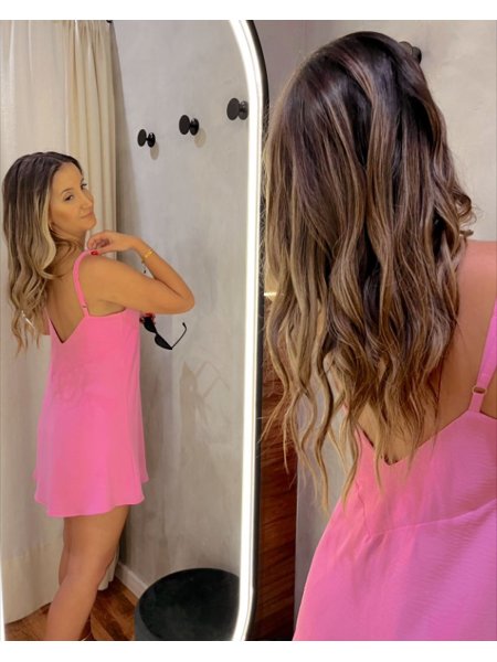 Vestido Curto Ísis Crepe Rosa Bebê | Sonho de Consumo