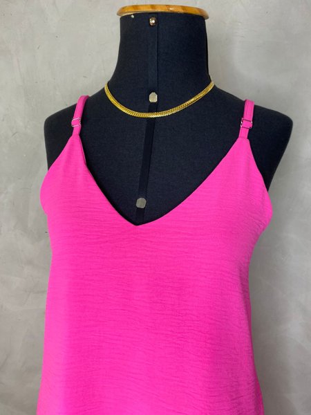 Vestido Curto Ísis Crepe Rosa Chiclete | Sonho de Consumo
