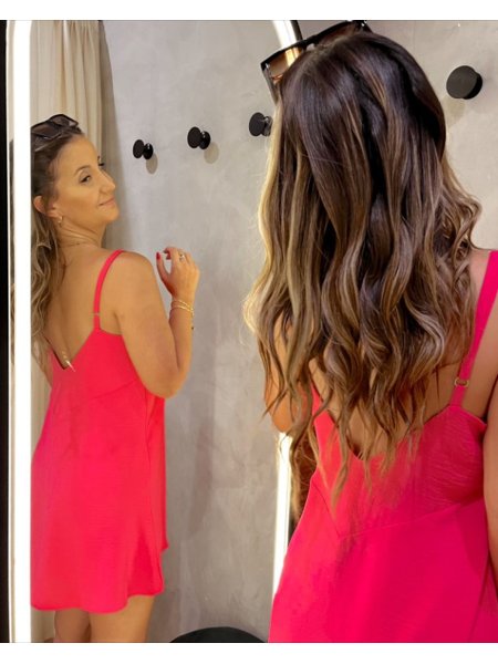 Vestido Curto Ísis Crepe Rosa Pink | Sonho de Consumo