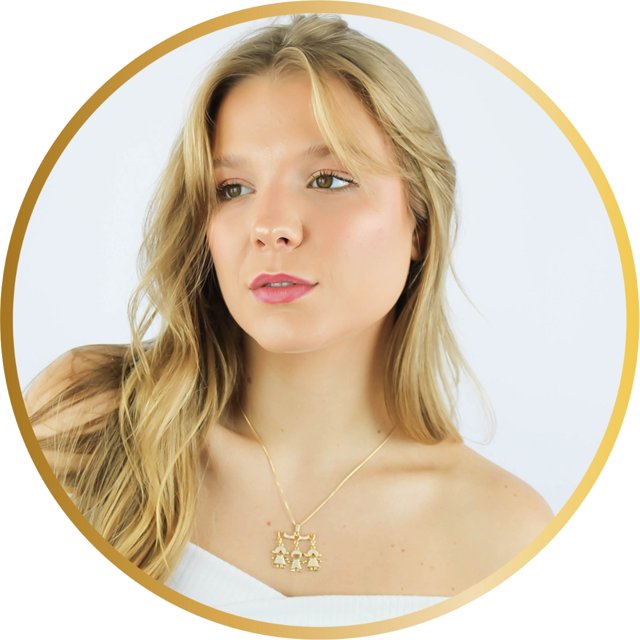 Colar Filhos 2 Meninas 1 Menino Semi Joias Banhado Ouro 18k | Stella ...