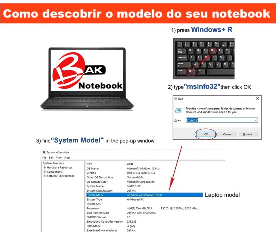 Como descobrir o modelo do seu notebook. | Bak Notebook Distribuidor de ...