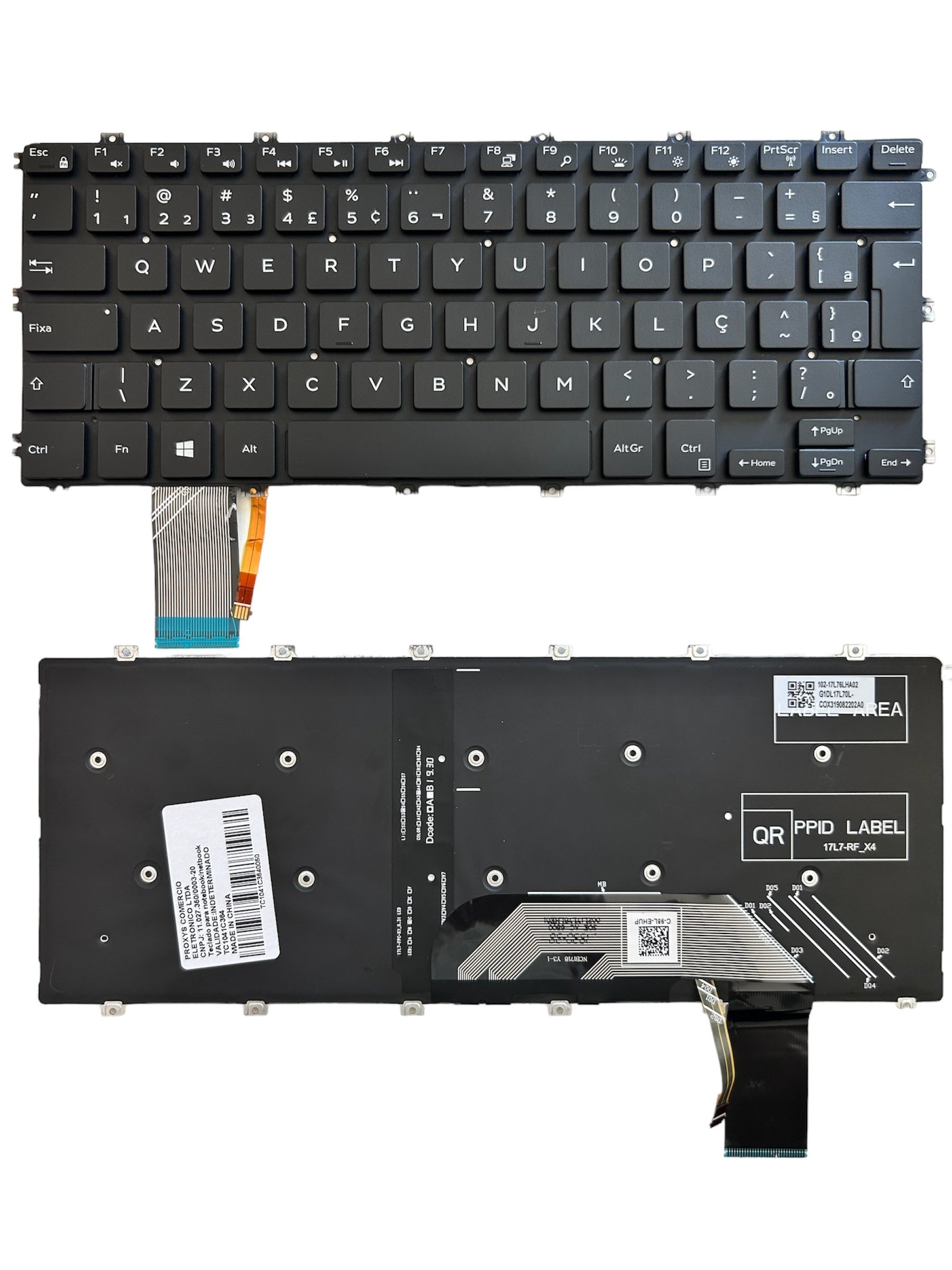 Teclado Dell P91G P92G P77F P76F P111G P55F abnt2 iluminação | Bak ...