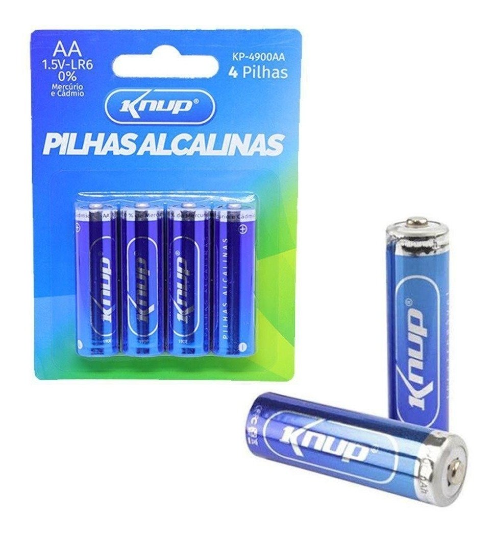 Pilha Alcalina AA 4 Pilhas Controle Remoto Mouse e Teclado Sem Fio ...