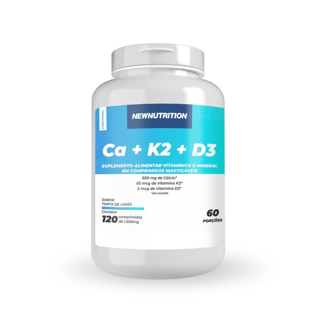 Calcio + K2 + D3 - New Nutrition (120 caps) | Mercadão Suplementos