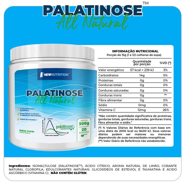 Palatinose - New Nutrition (300g) | Mercadão Suplementos