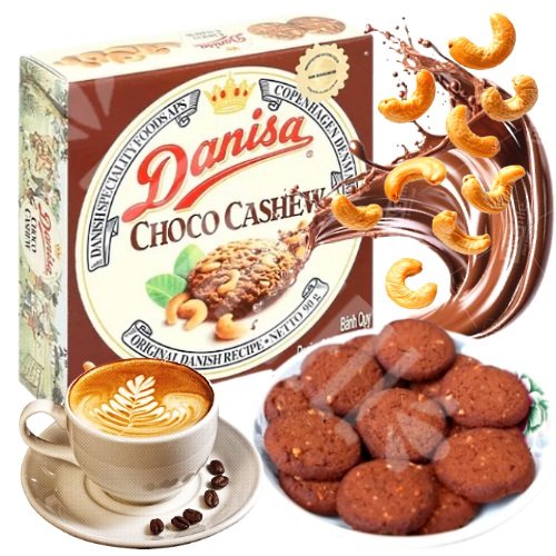 Biscoitos Amanteigados Choco Cashew Danisa - Importado Indonésia ...