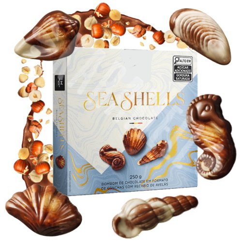 Chocolate Sea Shells Avelã - Importado Bélgica | Karamell Store