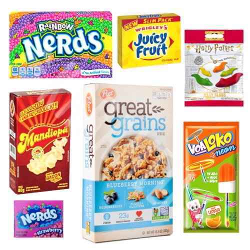 Kit Box 7 Itens Snacks Guloseimas Variados - Importado | Karamell Store