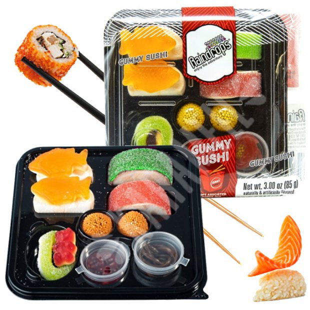 Balas Raindrops Gummy Sushi Soft Candy Mix - Importado Holanda ...