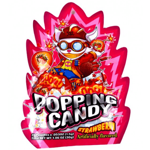 Bala que explode na boca - Pacote GIGANTE - Popping Candy Sabor MORANGO ...