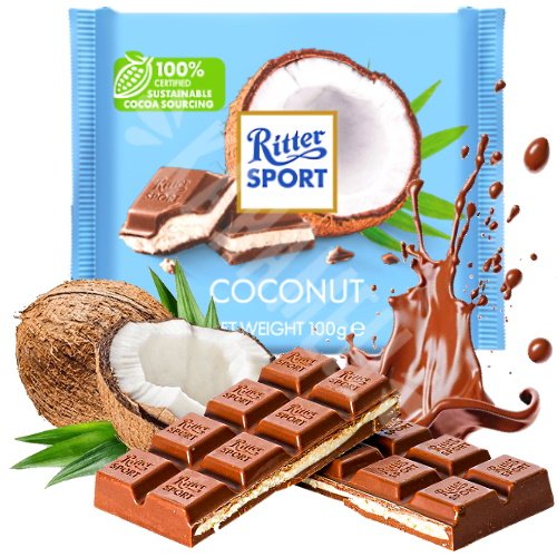 Chocolate Ritter Sport Coconut Milk - Importado Alemanha | Karamell Store