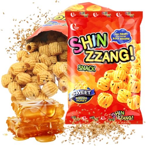 Salgadinho Shin Zzang Snack Mel & Gergelim - Crown - Coreia | Karamell ...