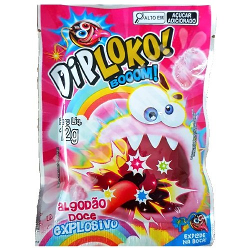 Balas Explosivas Diploko Algodão Doce Sabor Morango - Importado ...