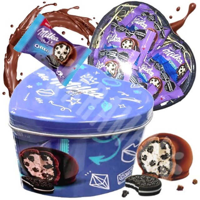 Lata Coração Bombons Milka Oreo - Importado | Karamell Store