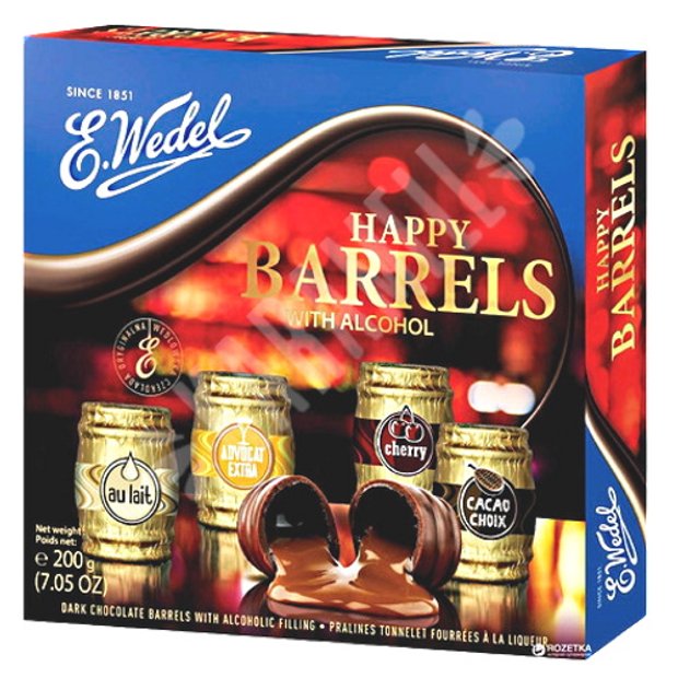 Candies Chocolate Happy Barrels Alcoholic - E. Wedel - Polònia ...