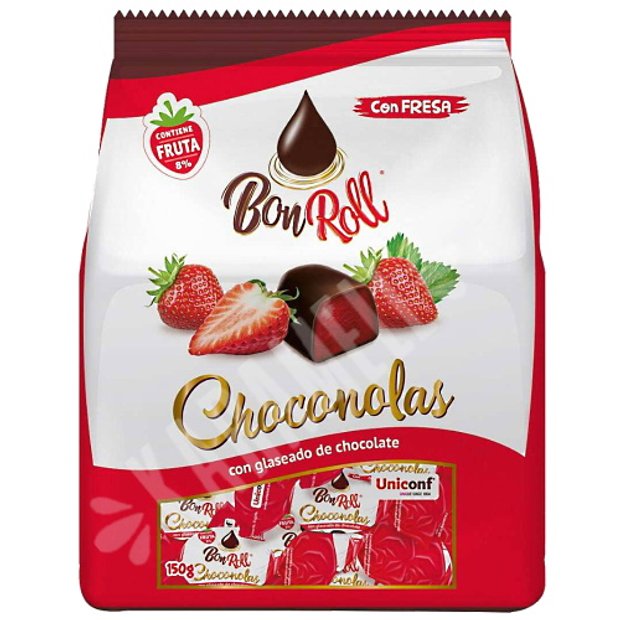 Chocolate Bon Roll Choconolas Morango - Uniconf - Espanha | Karamell Store