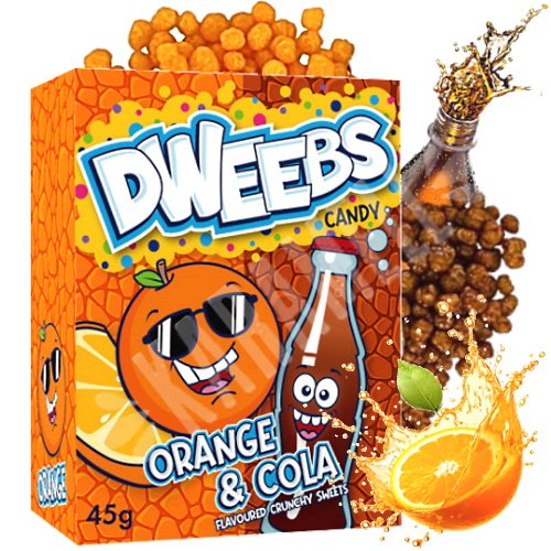 Balas Dweebs Candy Orange & Cola Crunchy Sweets - Importado | Karamell ...