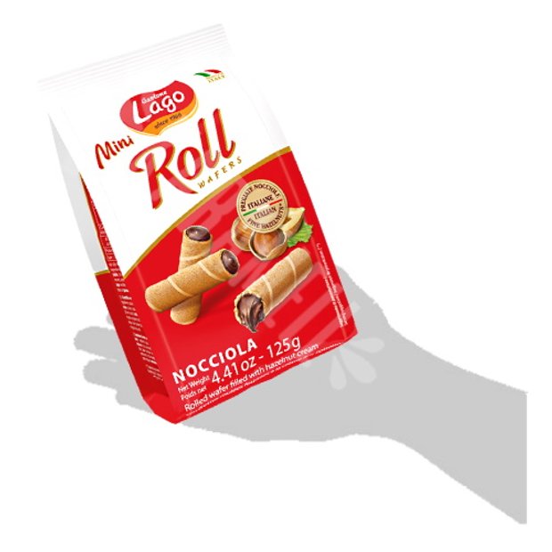 Biscoitos Wafers Mini Roll Nocciola - Gastone Lago - Importado Itália ...