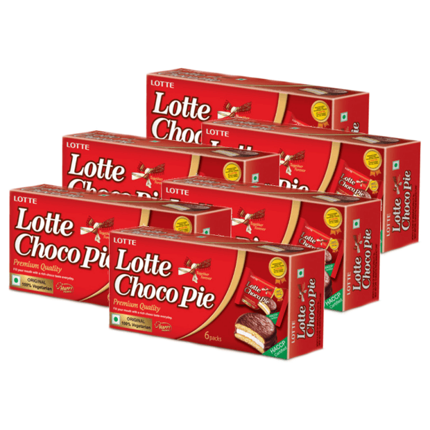 Lotte Chocopie 6x unid. Bolinhos Marshmallow Chocolate | Karamell Store