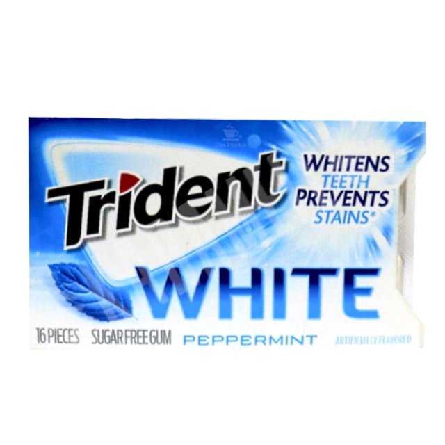 Trident White Peppermint - Whitens Teeth Prevents Stains - EUA ...