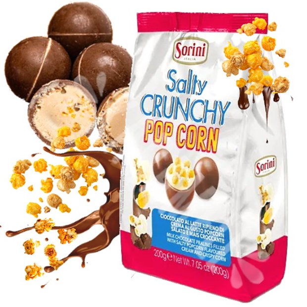 Bombons Chocolate Salty Crunchy Pop Corn - Sorini - Itália | Karamell Store