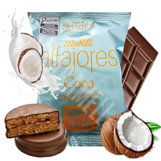 Alfajor Coco Premium - Cobertura Chocolate - Mukli | Karamell Store