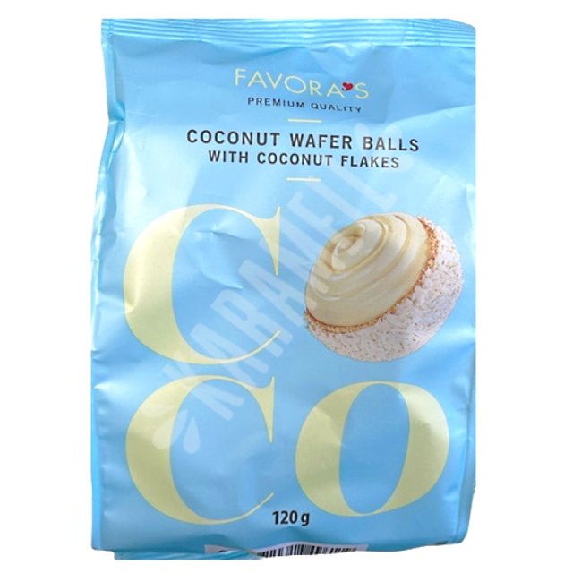 Coconut Wafer Balls with Coconut Flakes - Favoras - Holanda | Karamell ...