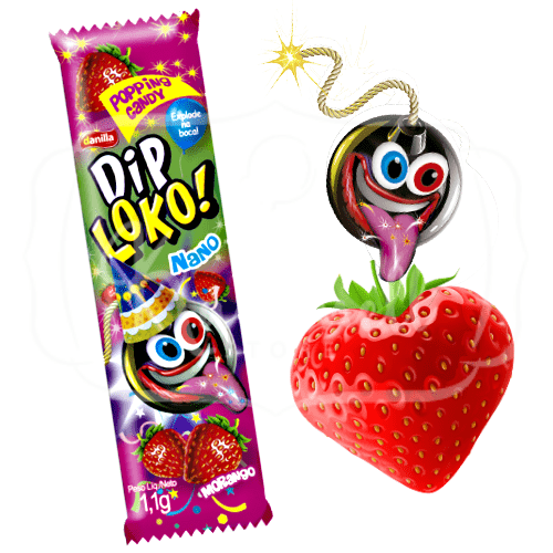 Balas Explosivas Sabor Morango - Dip Loko Nano Popping Candy | Karamell ...