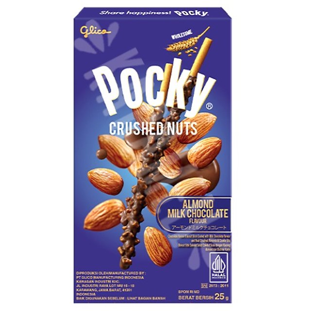 Biscoito Pocky Crushed Nuts Almond Milk Chocolate 25g - Glico ...