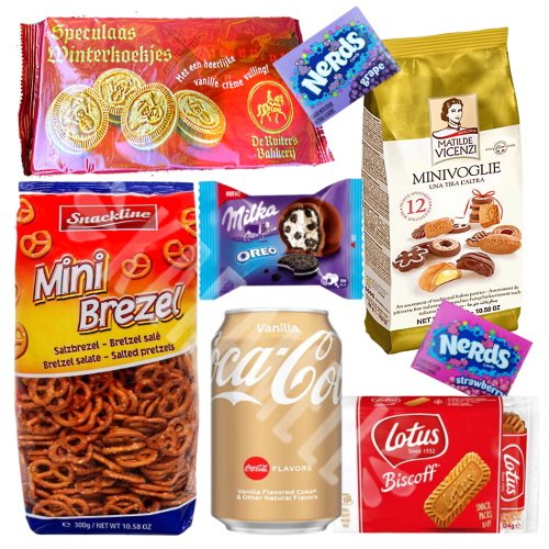 Kit Box 8 Itens Importados - Balas Refrigerante Biscoitos Chocolates ...