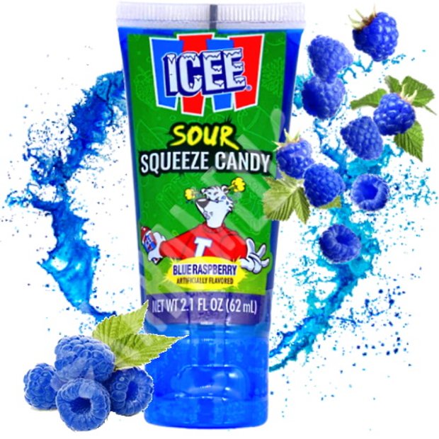 Bala Líquida Icee Sour Squeeze Candy Blue Raspberry - Importado ...