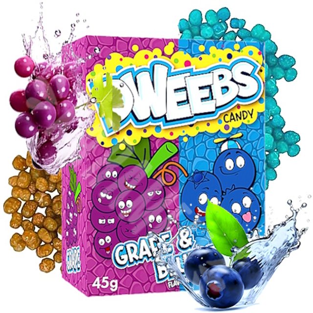 Balas Dweebs Candy Grape & Blueberry Crunchy Sweets - Importado | Karamell Store