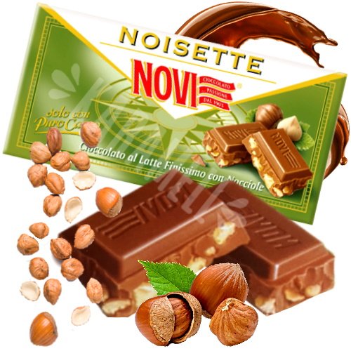 Chocolate Noisette Novi - Chocolate ao Leite com Avelãs - Itália ...