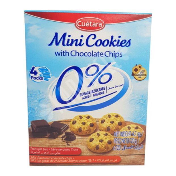 Mini Cookies Chocolate Chips Sugar Free - Cuétara - Importado Espanha ...