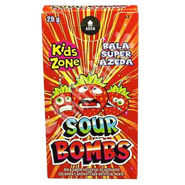 Bala Super Azeda Sour Bombs Morango - Kids Zone - Paquistão | Karamell ...