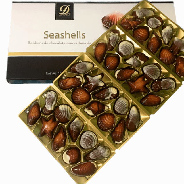 Donckels - Bombons Seashells Chocolate Belga Avelãs | Karamell Store