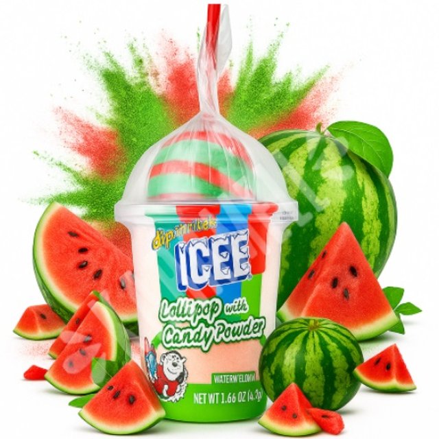 Pirulito Icee Waternelon Lollipop with Candy Powder - Importado ...